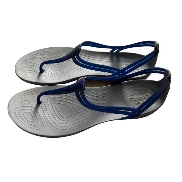 CROCS | Shoes | Crocs Iconic Womens Isabella Tstrap Blue Jelly ...
